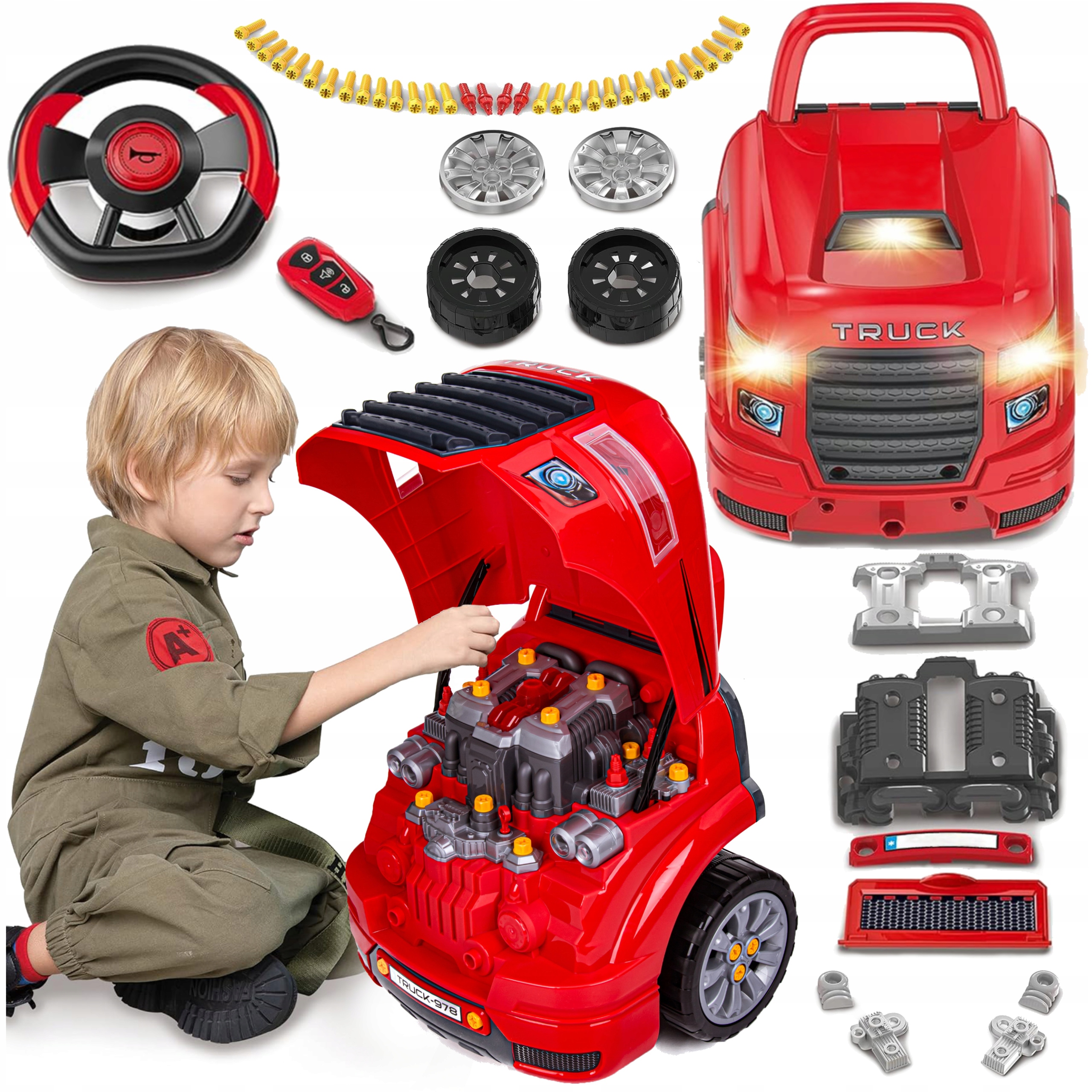 Zestaw Mechanika Dzieci TIR Silnik Samochód Do Rozkręcania Auto ...