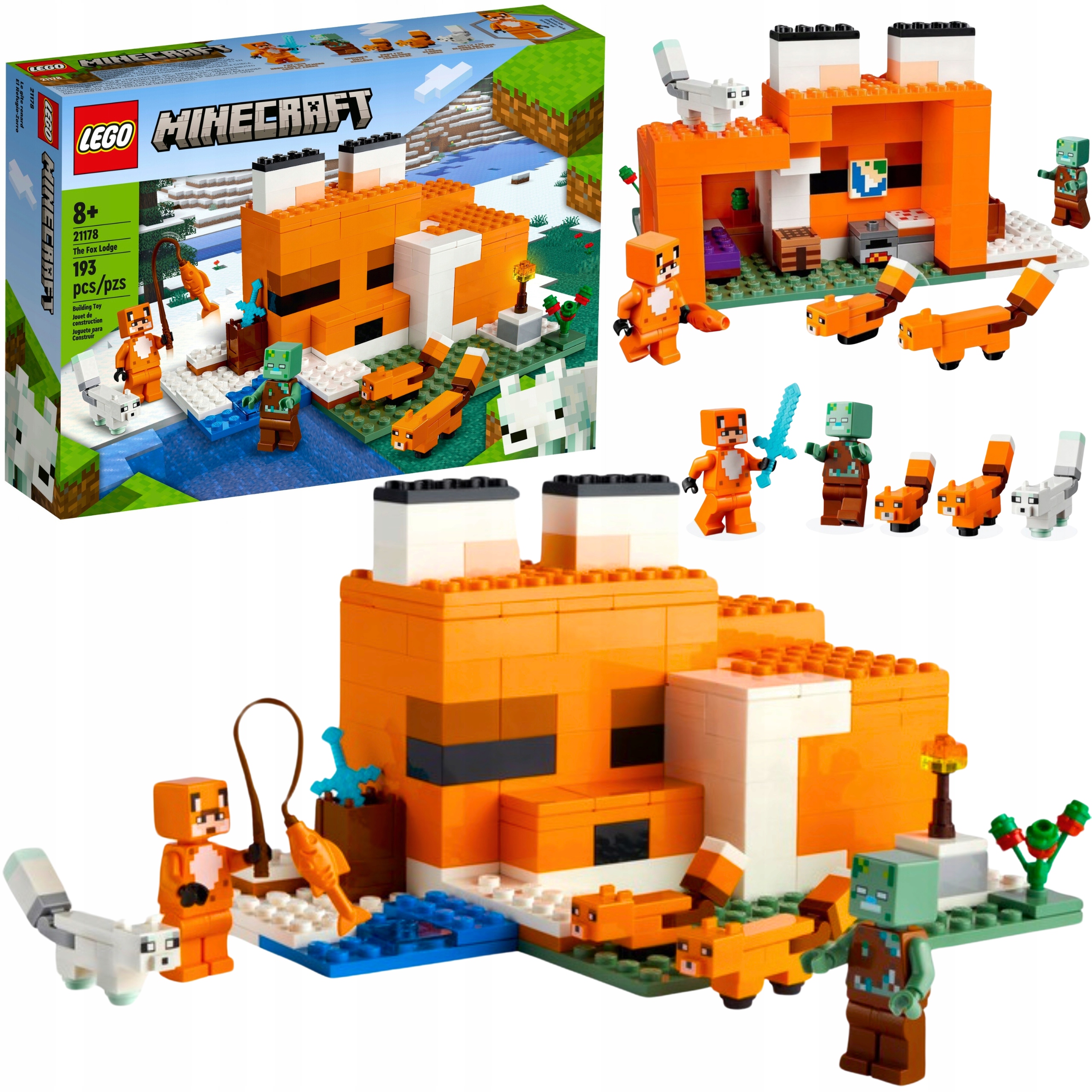 LEGO MINECRAFT SIEDLISKO LISÓW DOM LISEK 21178 - KLOCKI LEGO x ...