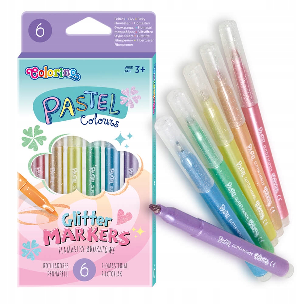 Pastelowe Flamastry Brokatowe - Pisaki, mazaki, flamastry - Allegro.pl