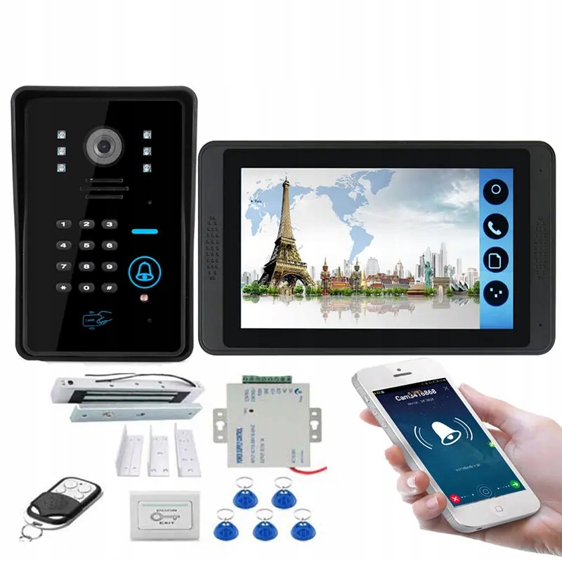 7inch Wired Wifi Video Door Phone Doorbell Intercom System with Door ... 7inch Wired Wifi Video Door Phone Doorbell Intercom System with Door ...