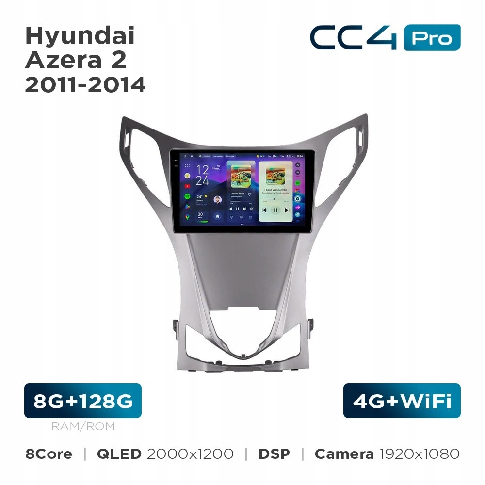 TEYES CC4 Pro 2k 8+128 Gb 9" Hyundai Azera 2 2011-2014, (5906601141867 ...