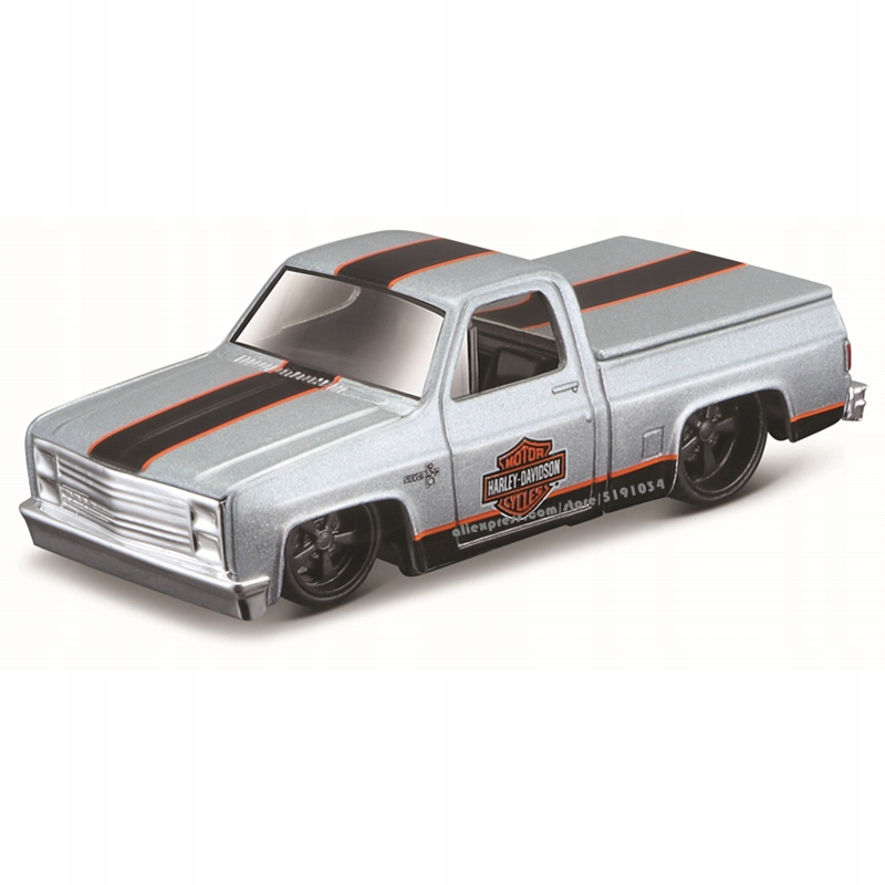 MAISTO HARLEY-DAVIDSON CUSTOM 1987 CHEVY 1500 1:64 NOWY METALOWY MODEL ...