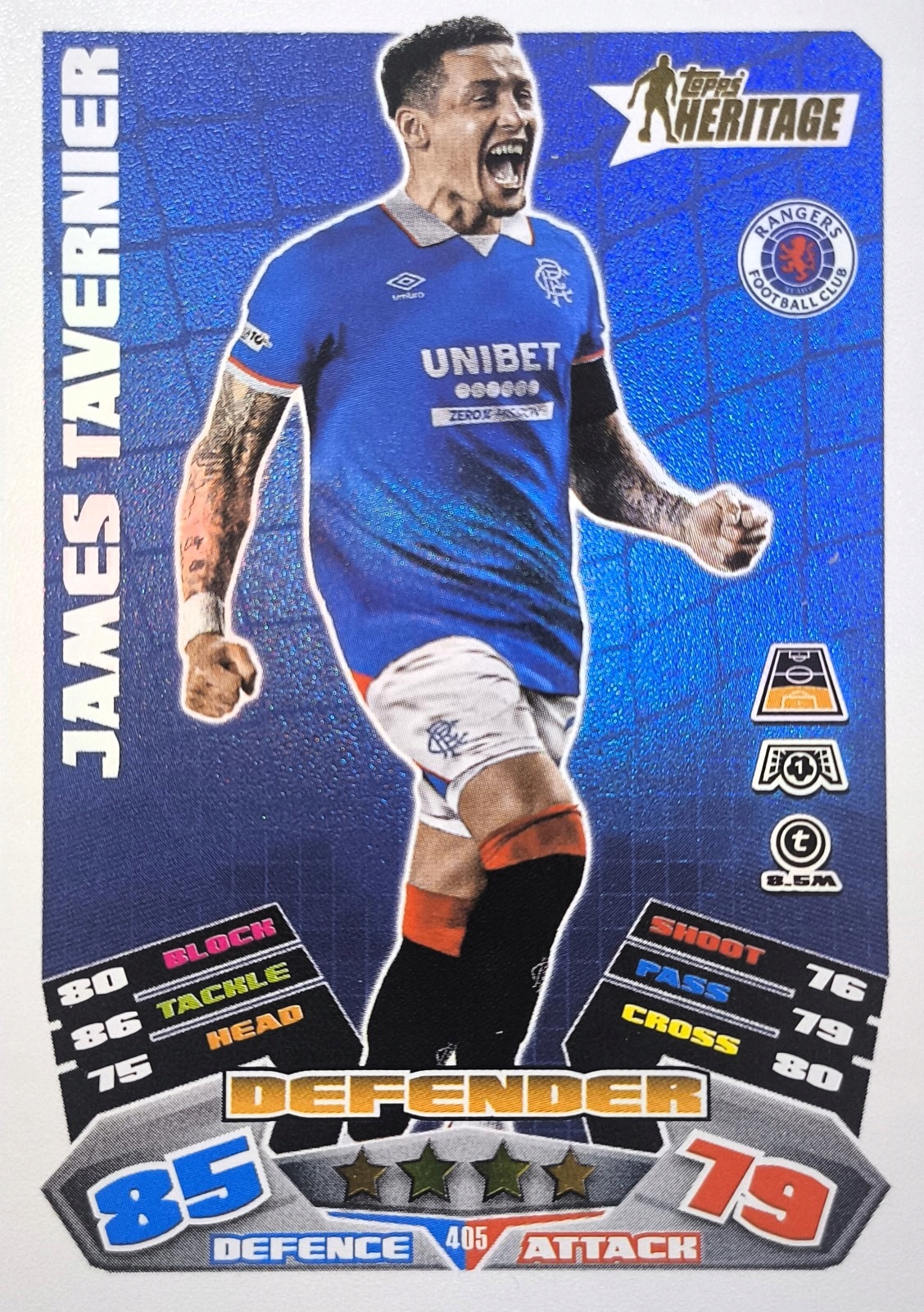 TOPPS MATCH ATTAX 2025/26 2026 HERITAGE 405 JAMES TAVERNIER RANGERS ...