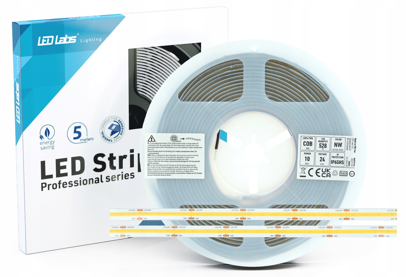 Taśma PRO 3Y 24V 2640 LED COB 10W NW RA90 HS (5904405921920) • Cena, Opinie • Taśmy LED ...