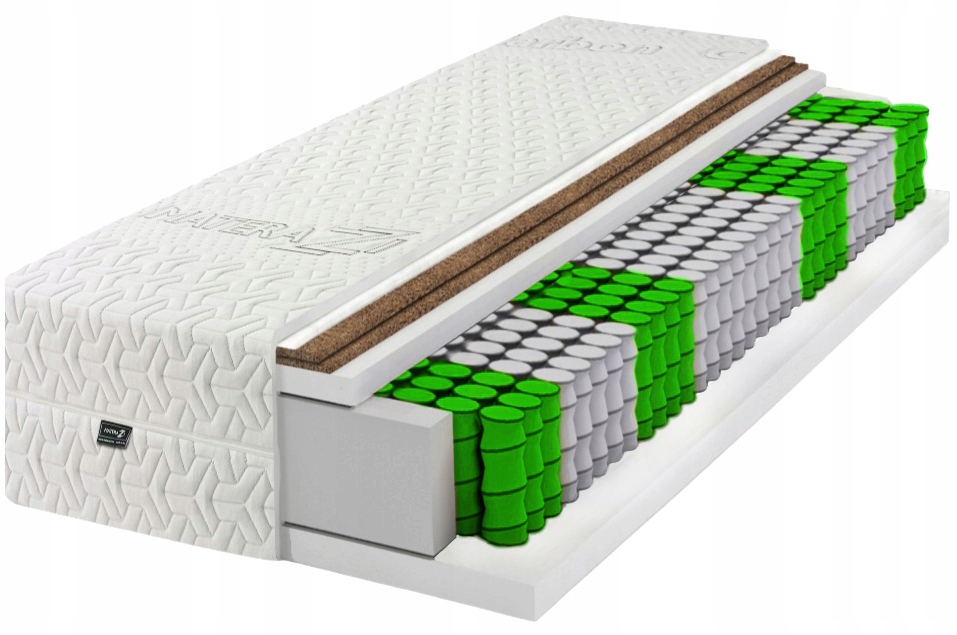 Materac 160x200 KOKOS x2 kieszeniowy H5 twardy pocket CARBON MAX ...