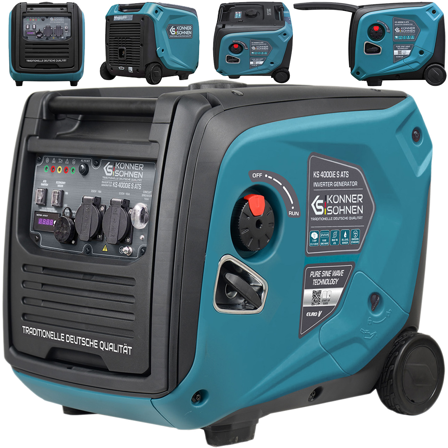 Agregat prądotwórczy przenośny jednofazowy Könner & Söhnen 4000 W benzyna (4260405365784) • Cena ...