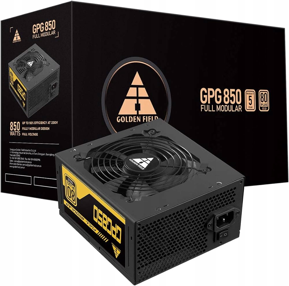 ZASILACZ GOLDEN FIELD PC 80+ Gold 850 W ATX DO KOMPUTERÓW GAMINGOWYCH w ...