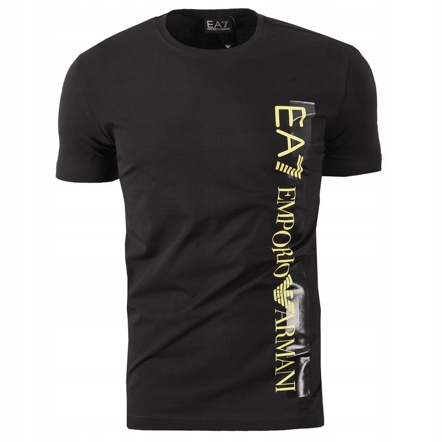 T-SHIRT EMPORIO ARMANI EA7 KOSZULKA PIONOWE DUŻE LOGO EA7 CZARNA • Cena, Opinie • T-shirty ...