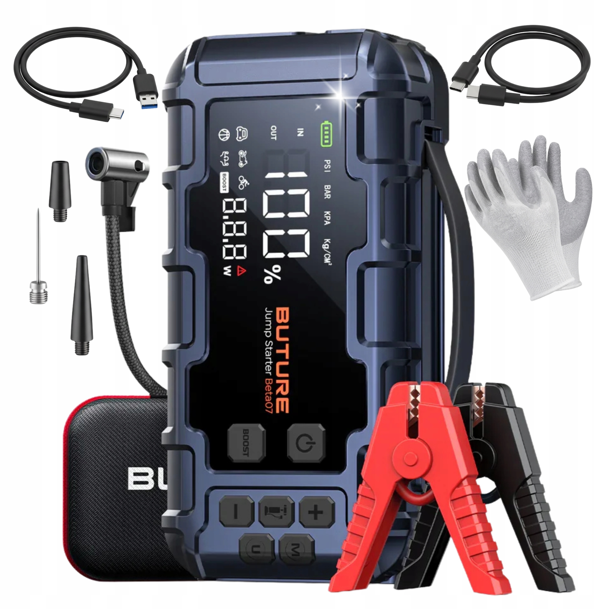 URZĄDZENIE ROZRUCHOWE DO SAMOCHODU 6000A ROZRUCH JUMP STARTER POWERBANK ...