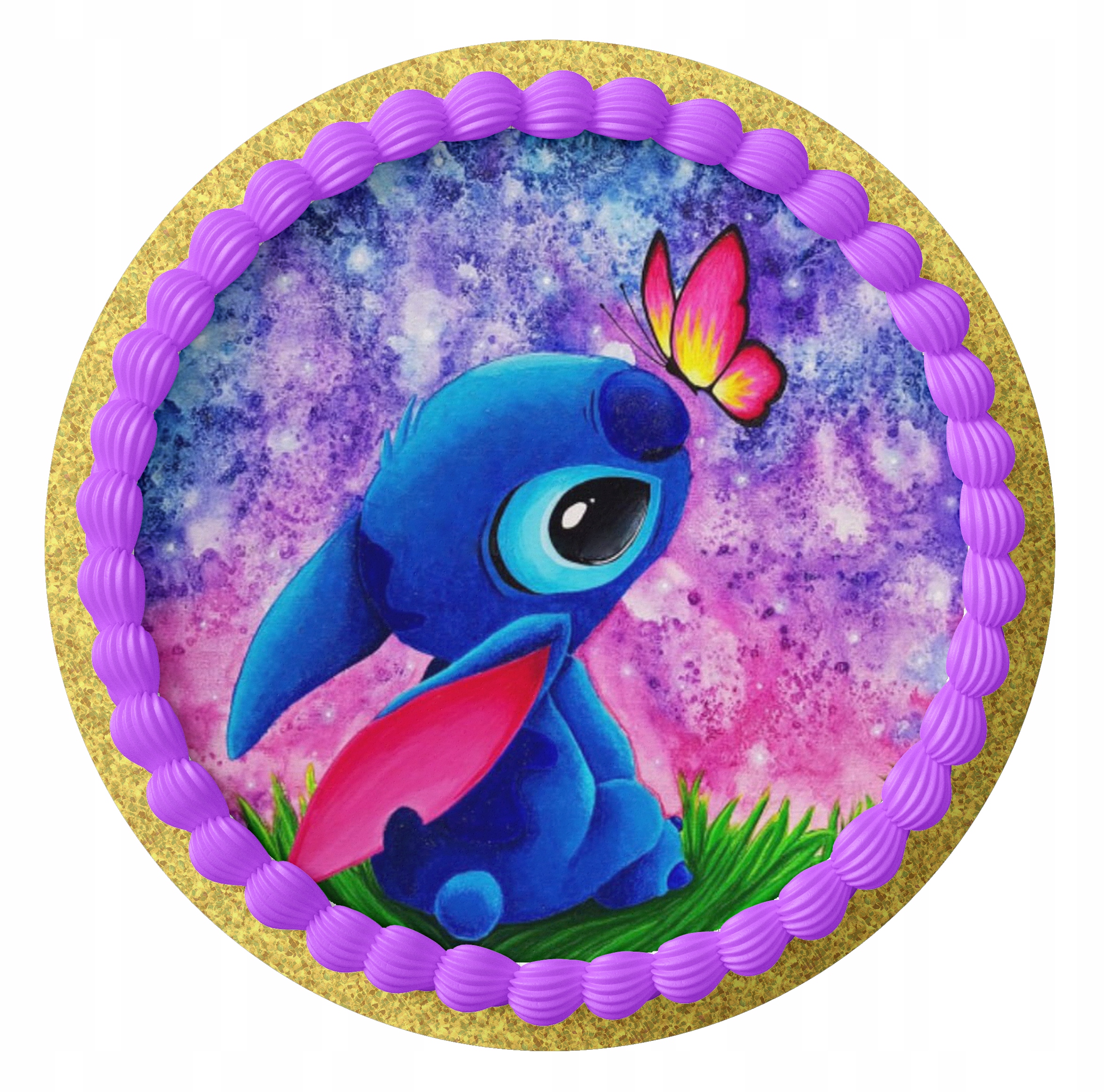 JEDLÝ OBRÁZOK NA TORTU 20cm - Lilo a Stitch Stíč + DARČEK Meno Text ...