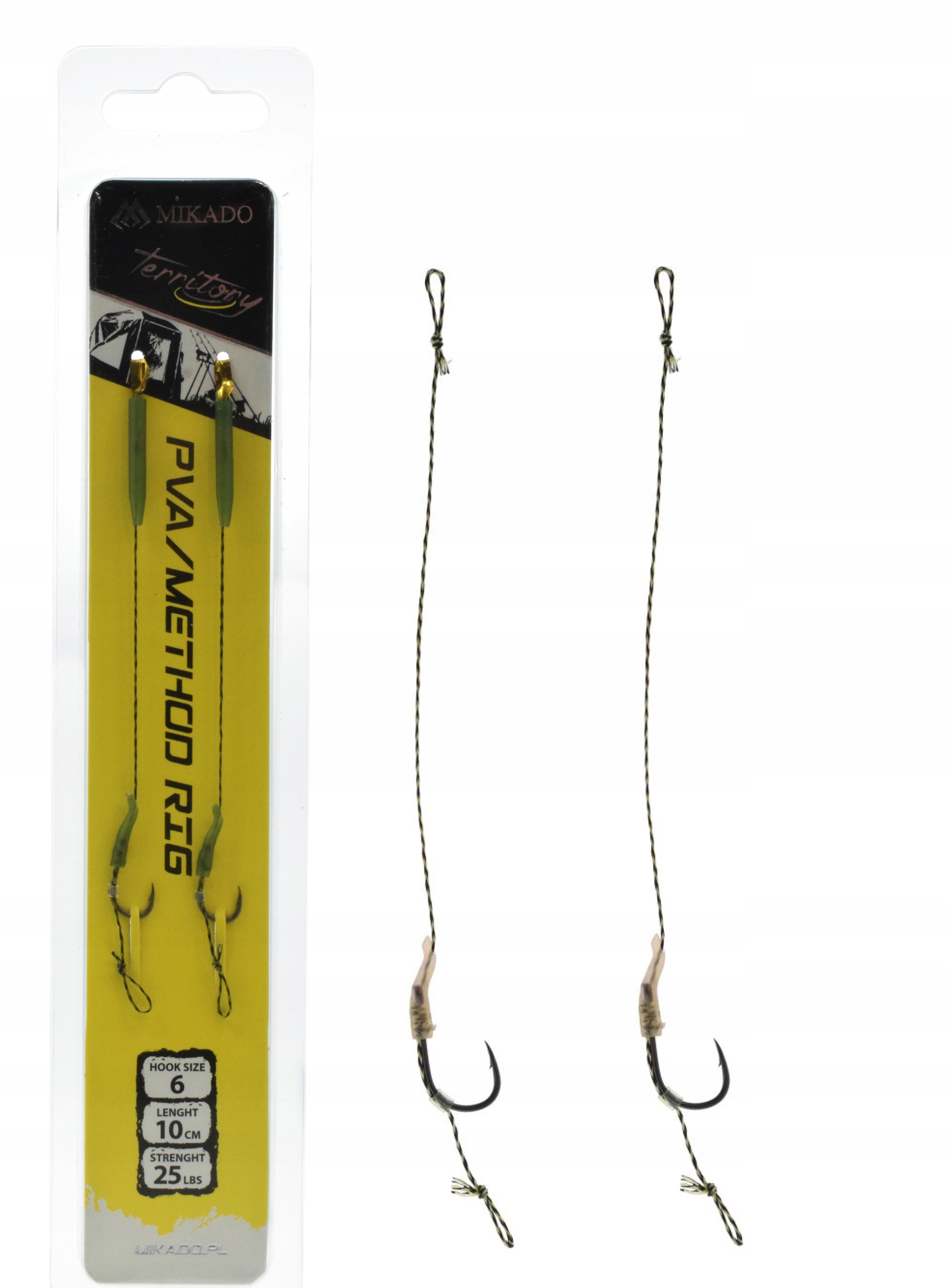 Haczyki gruntowe, z przyponem, z zadziorem Mikado PVA/METHOD RIG 2 szt ...