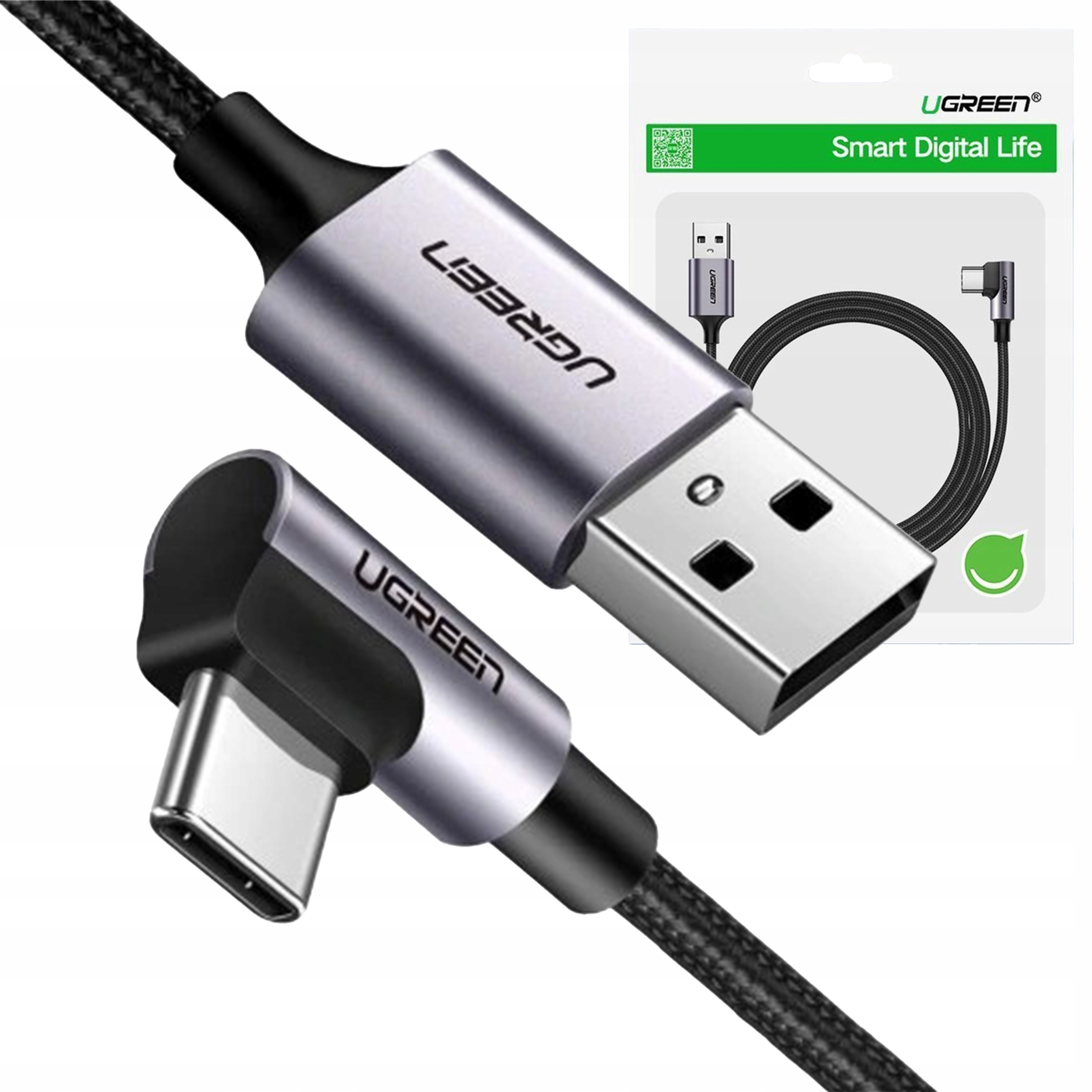 Kabel Ugreen USB - USB typ C 1 m czarny - Sklep, Opinie, Cena w Allegro
