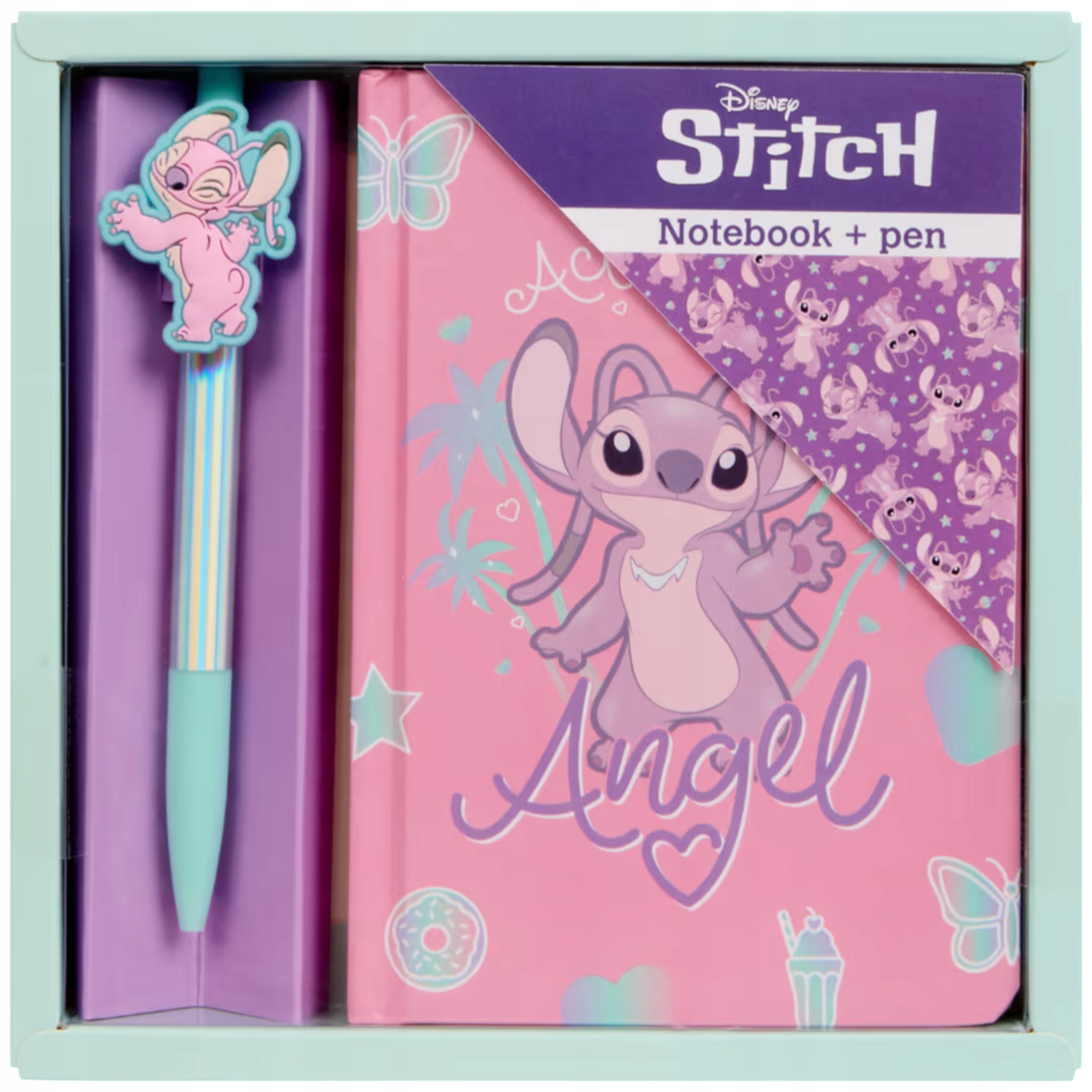 DISNEY STITCH & ANGEL Notes A6 + długopis zestaw 17781159807 - Sklepy ...