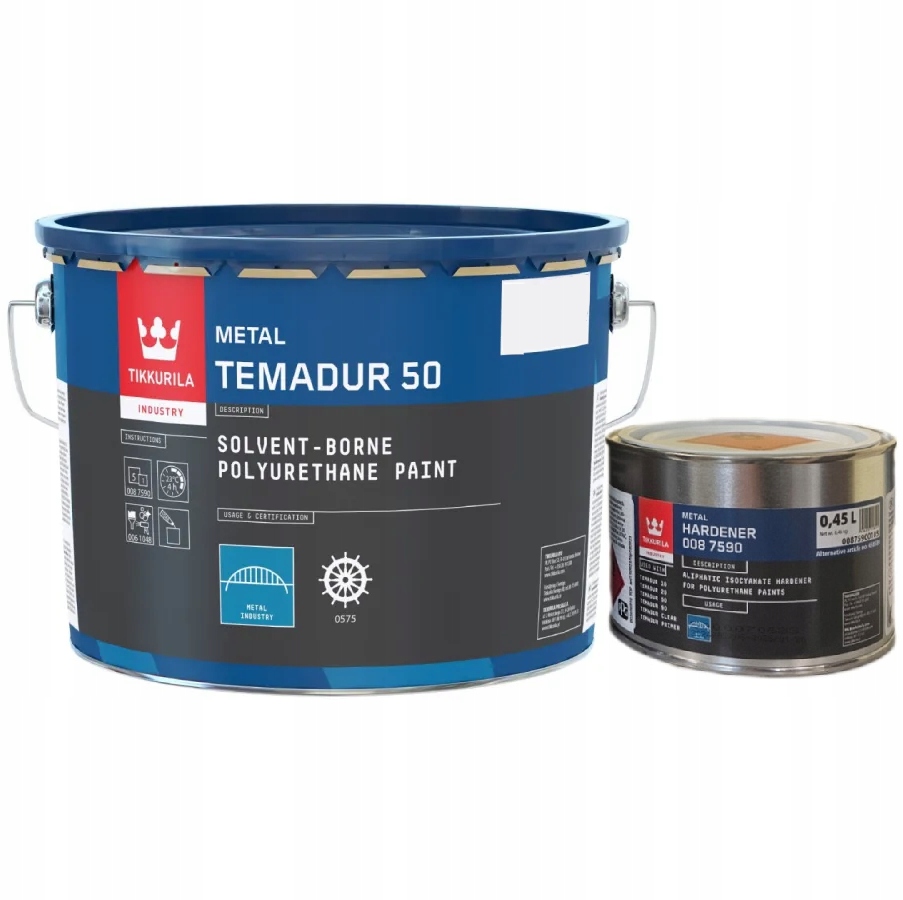 Tikkurila | Temadur 50 | 3L [TCL] - Farba poliuretanowa do metalu ...