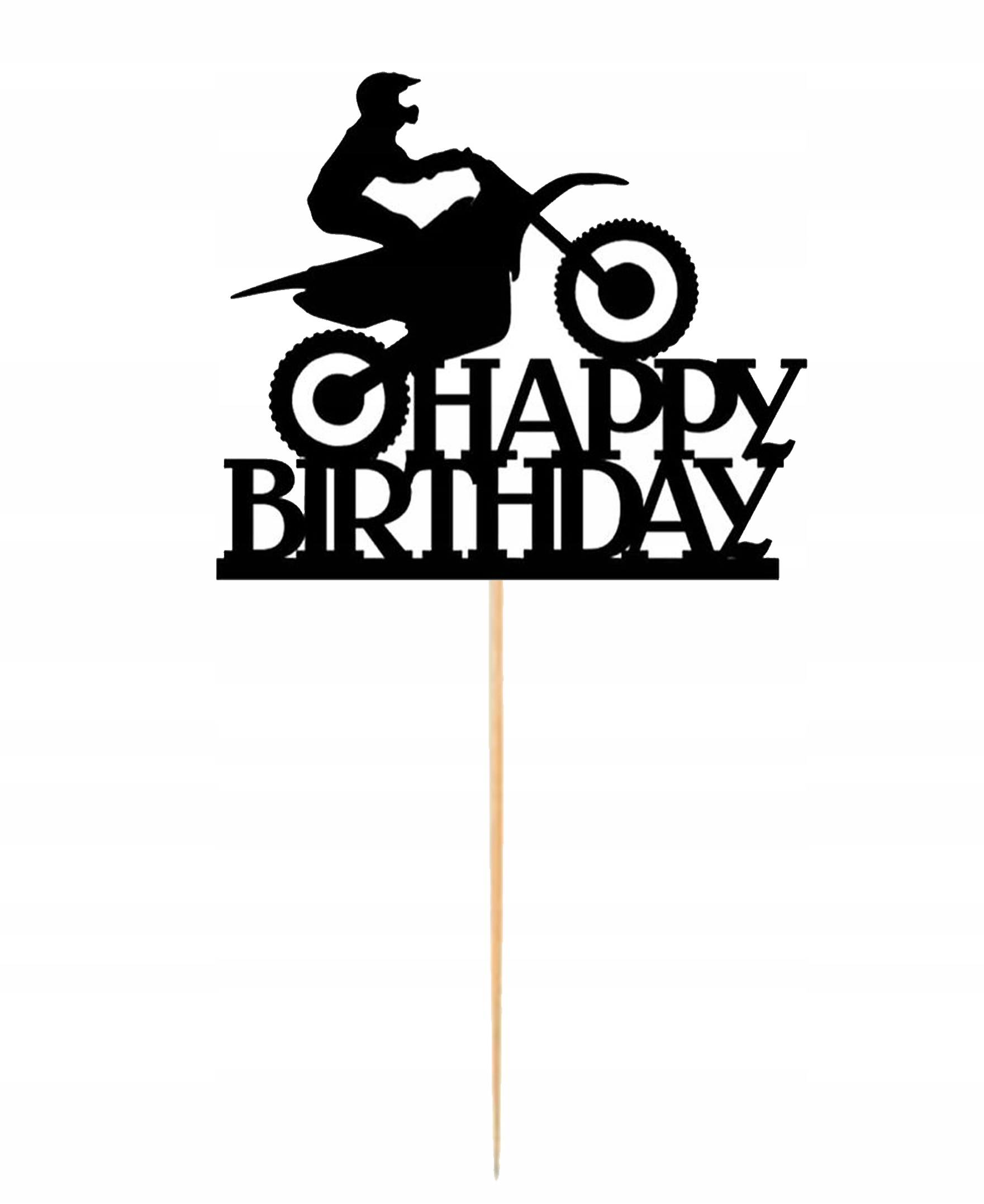 TOPPER TORT HAPPY BIRTHDAY MOTOR CZARNY 14739134898 - Allegro.pl