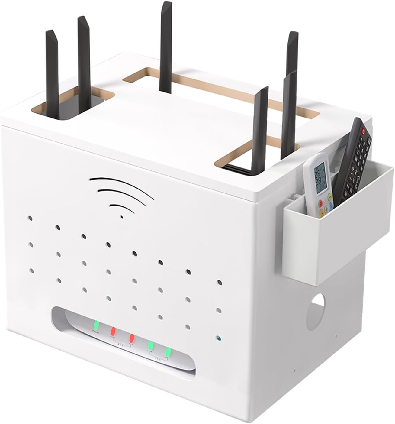 Skrzynka na router i modem Catekro z zarządzaniem kablami biała ...