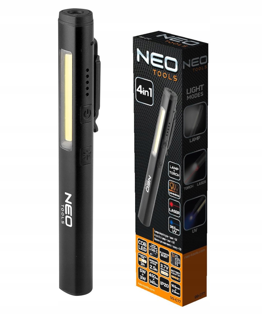 NEO LAMPA INSPEKCYJNA 450lm LED laser UV latarka 99-077 za 88,15 zł z Białystok - Allegro.pl ...