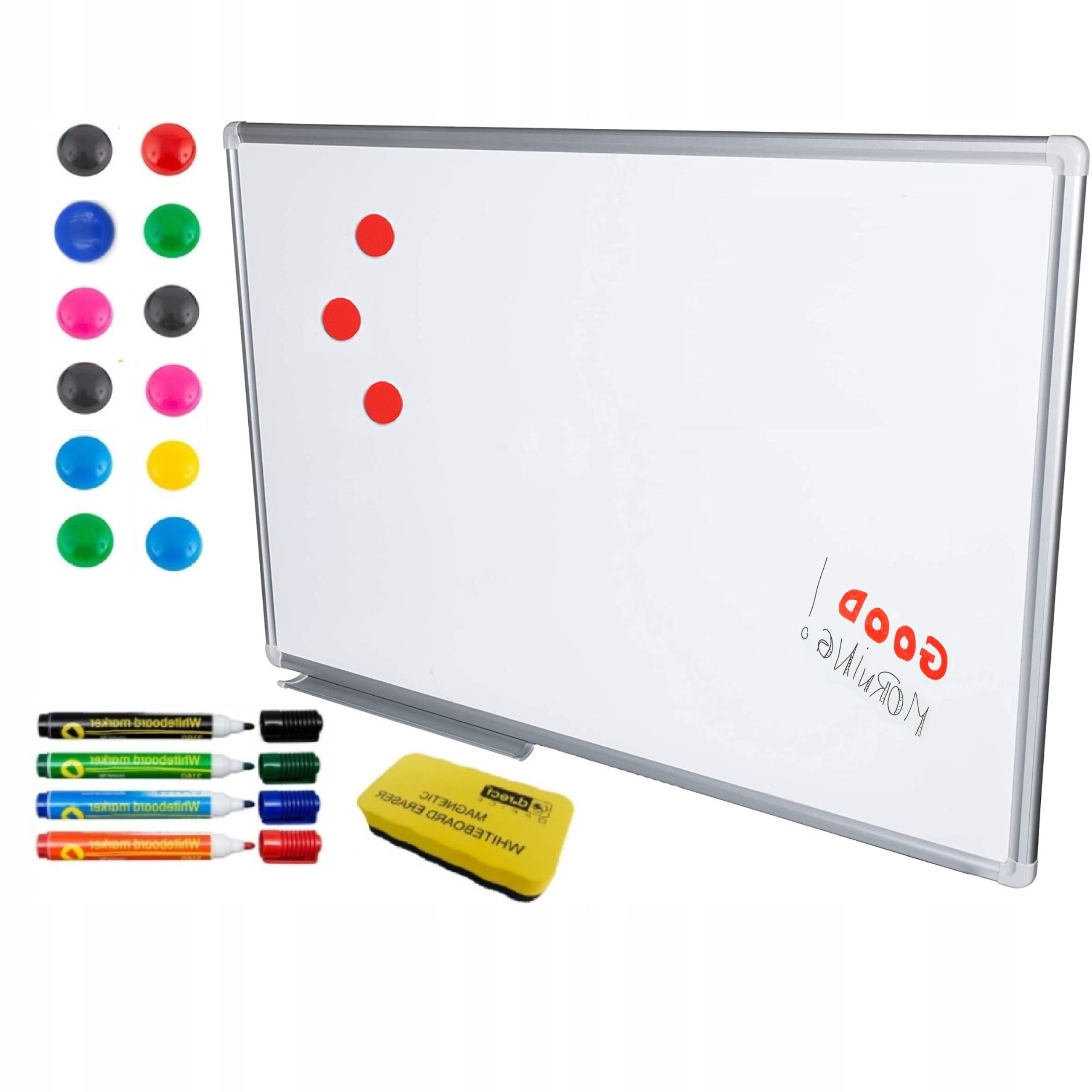 DUŻA TABLICA MAGNETYCZNA NA ŚCIANĘ DLA DZIECI BIAŁA 90x60 + GRATISY ...