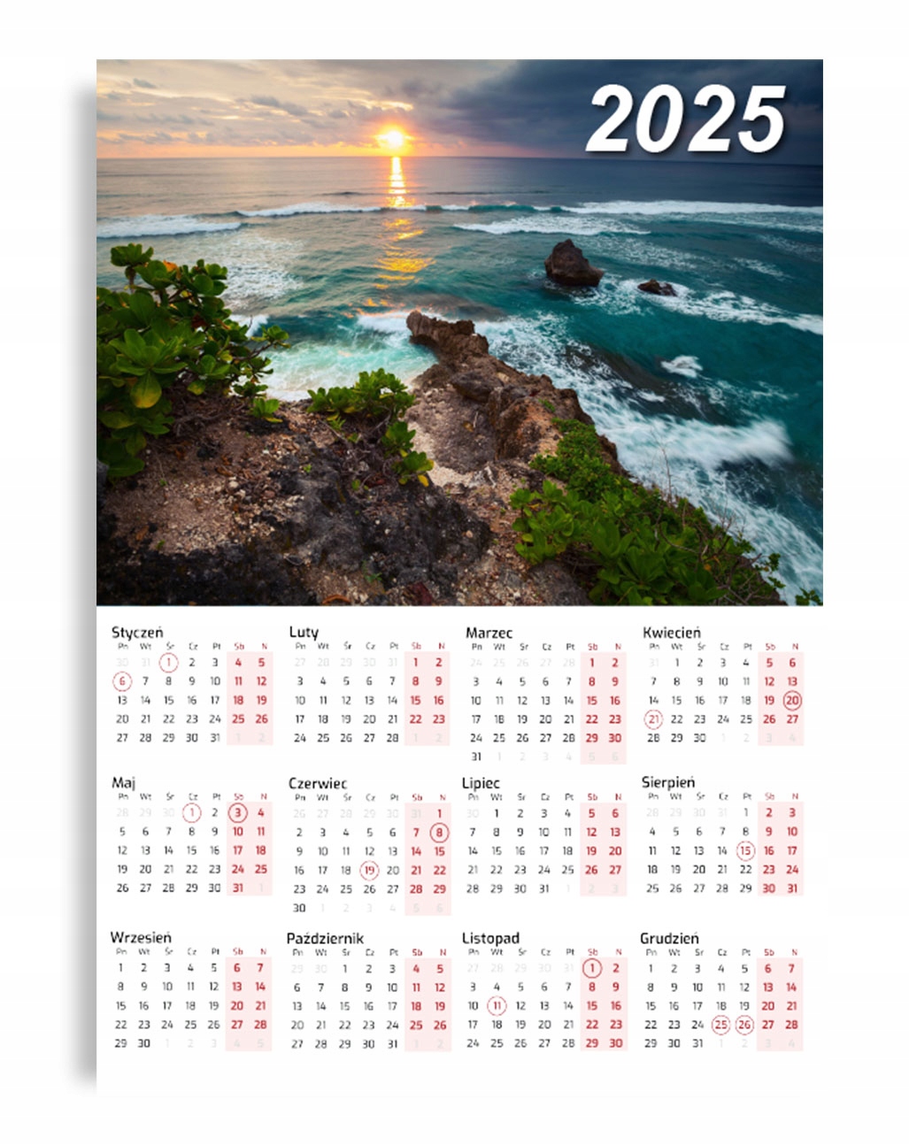 KALENDARZ JEDNOPLANSZOWY PLAKATOWY A4 KRAJOBRAZ 03 2025 ELEGANCKI • Cena, Opinie • Zabawne ...