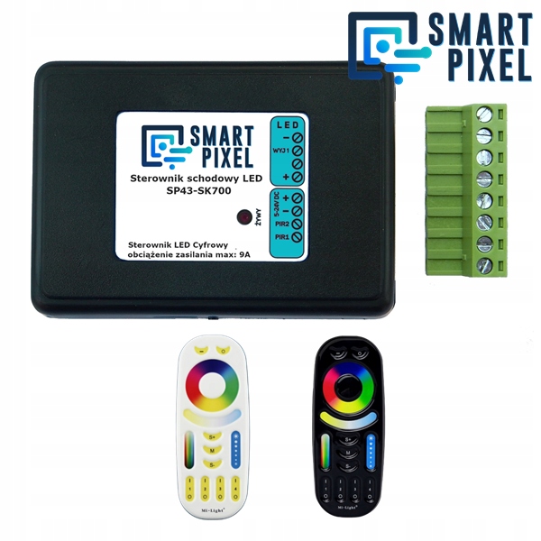 Sterownik schodowy SmartPixel SP43-SK700 do taśm LED cyfrowych RGBW 5 ...
