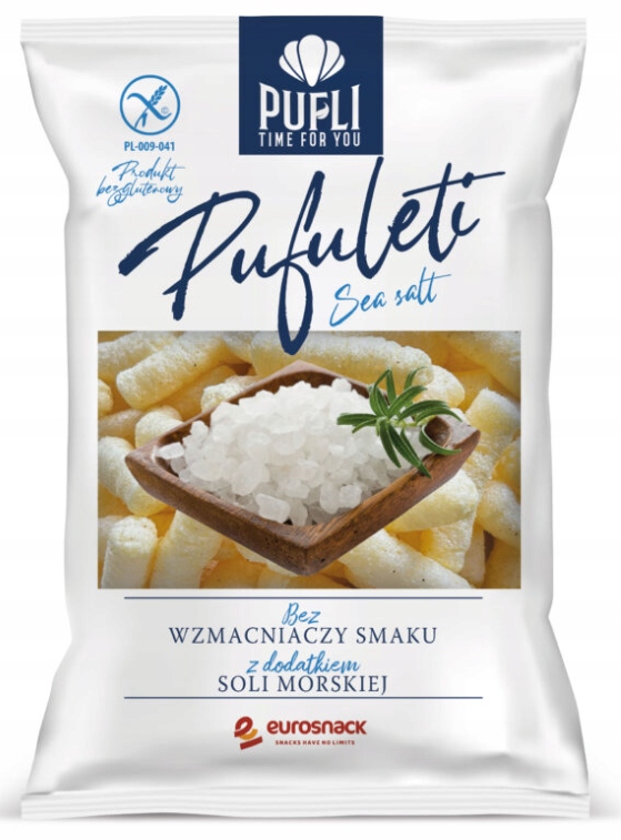 Chrupki Kukurydziane o Smaku Soli Morskiej PUFULETI Eurosnack 80 g ...