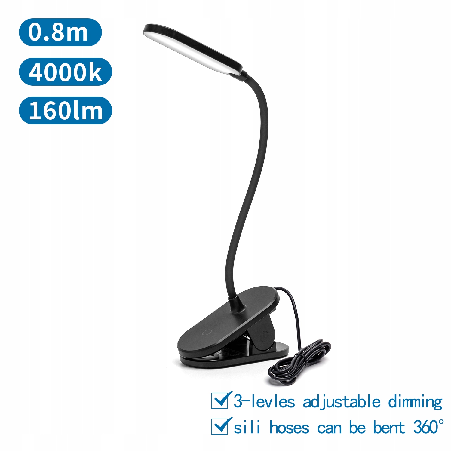 Lampka biurkowa na biurko LED z klipsem USB - Sklep, Opinie, Cena w Allegro