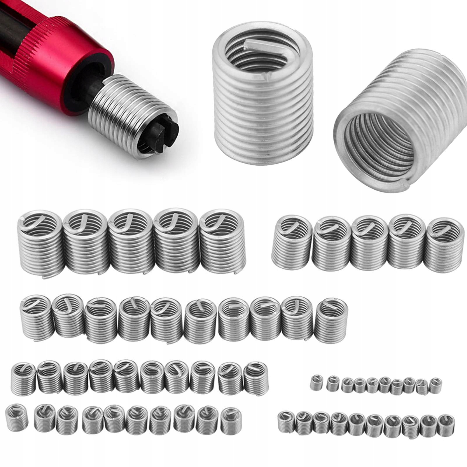 60x TULEJKI DO NAPRAWY GWINTÓW GWINTU GWINTOWNIKI DRUTU STALOWEGO M3-M12 738671972059 za 33 ...