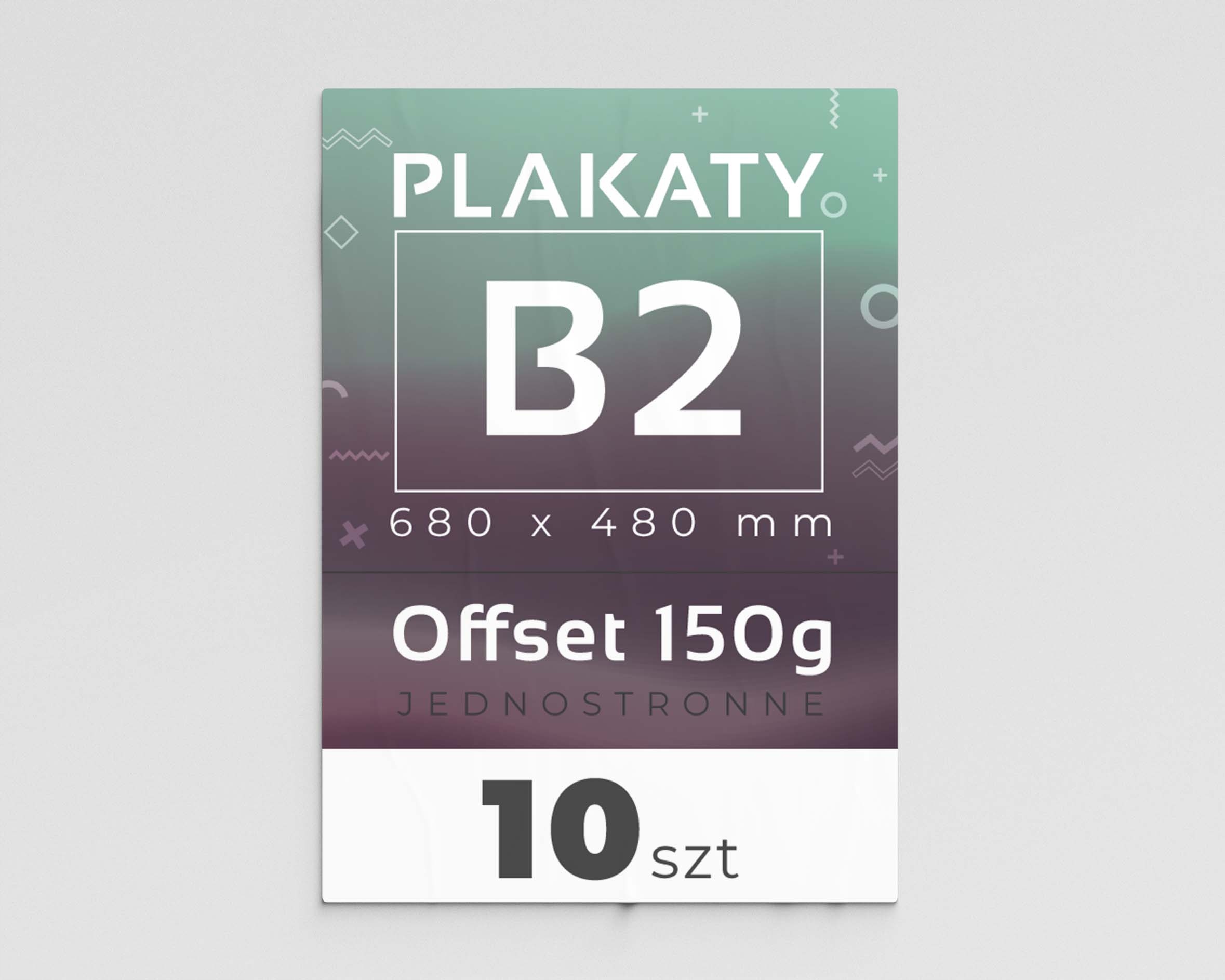 Plakat format B2 papier offset 150g jednostronne 10 szt druk kolor CMYK ...