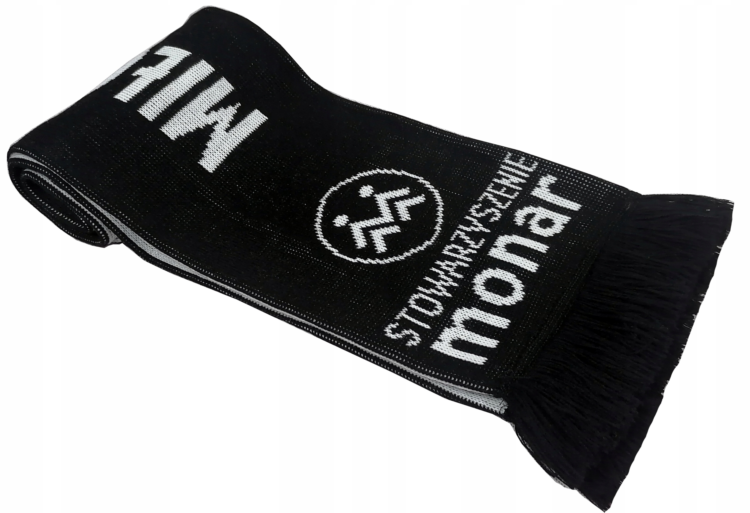 Szalik Monar dziany dwustronny czarno-biały Miłość Trzeźwość Pokora ...