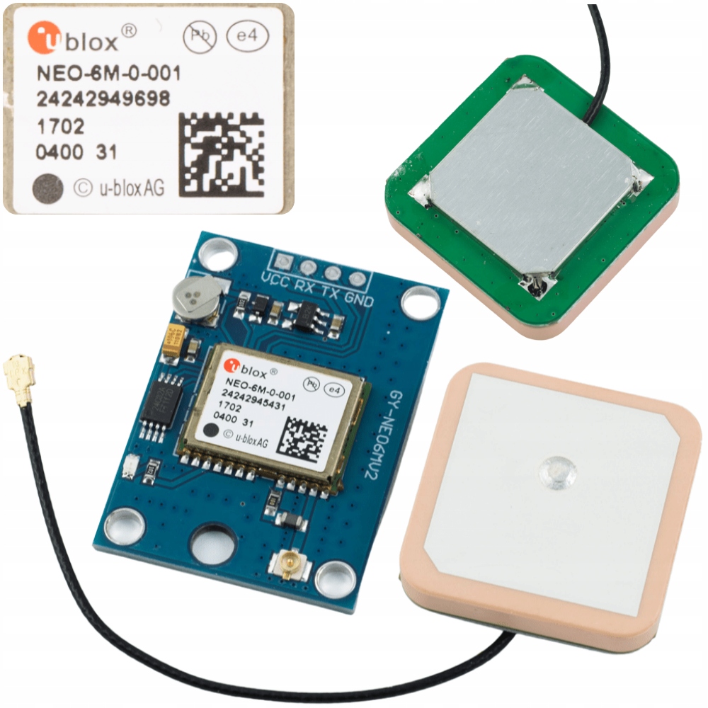 GPS modul GY-NEO6MV2 pro Arduino a STM32 s vestavěnou baterií + anténa za 165.00CZK - Allegro