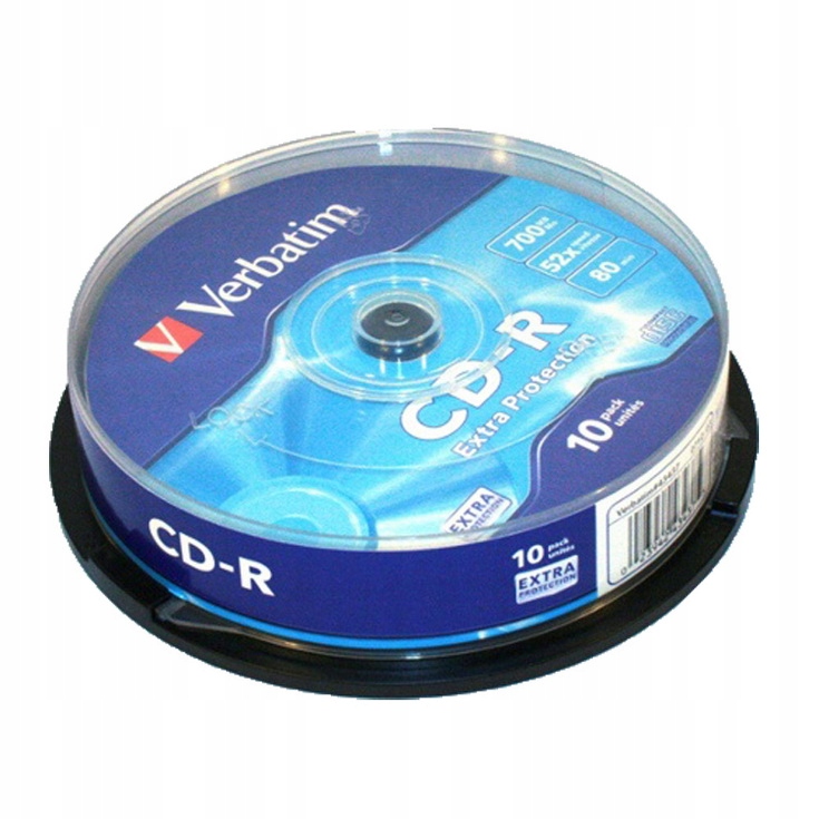 Płyty CD-R Verbatim 700MB 52x Extra Protection 10 szt. Cake - Sklep ...