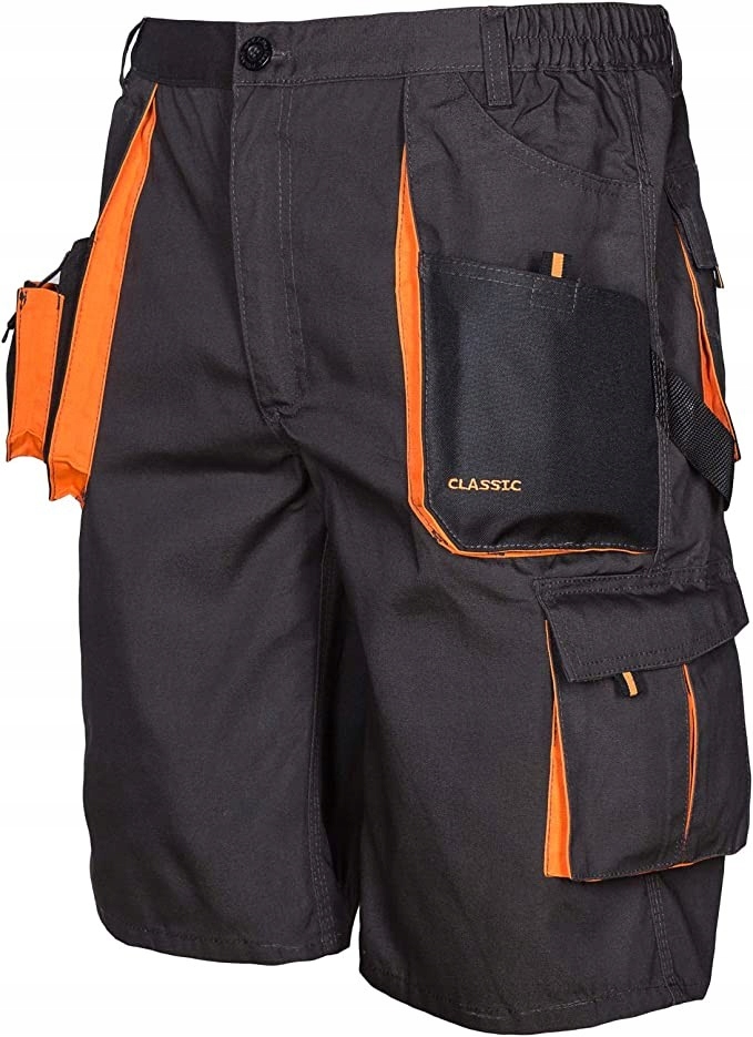 KRÓTKIE SPODENKI Męskie CLASSIC Spodnie robocze WZMACNIANE Lekkie ...