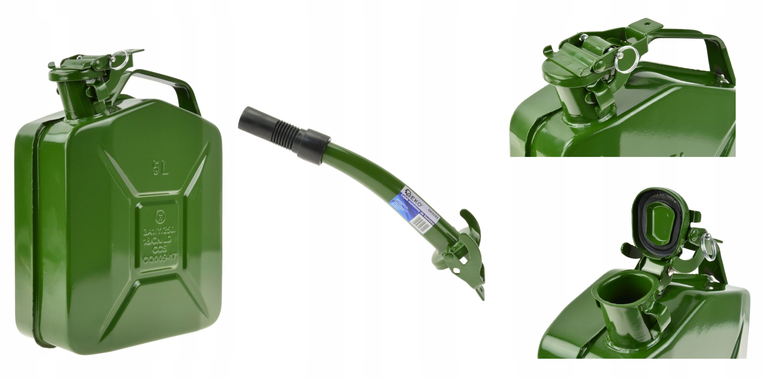 KOVOVÁ KANISTER, 5L, PALIVO, lievik, 30cm | KúpSiTo.sk - Tovar z Poľska