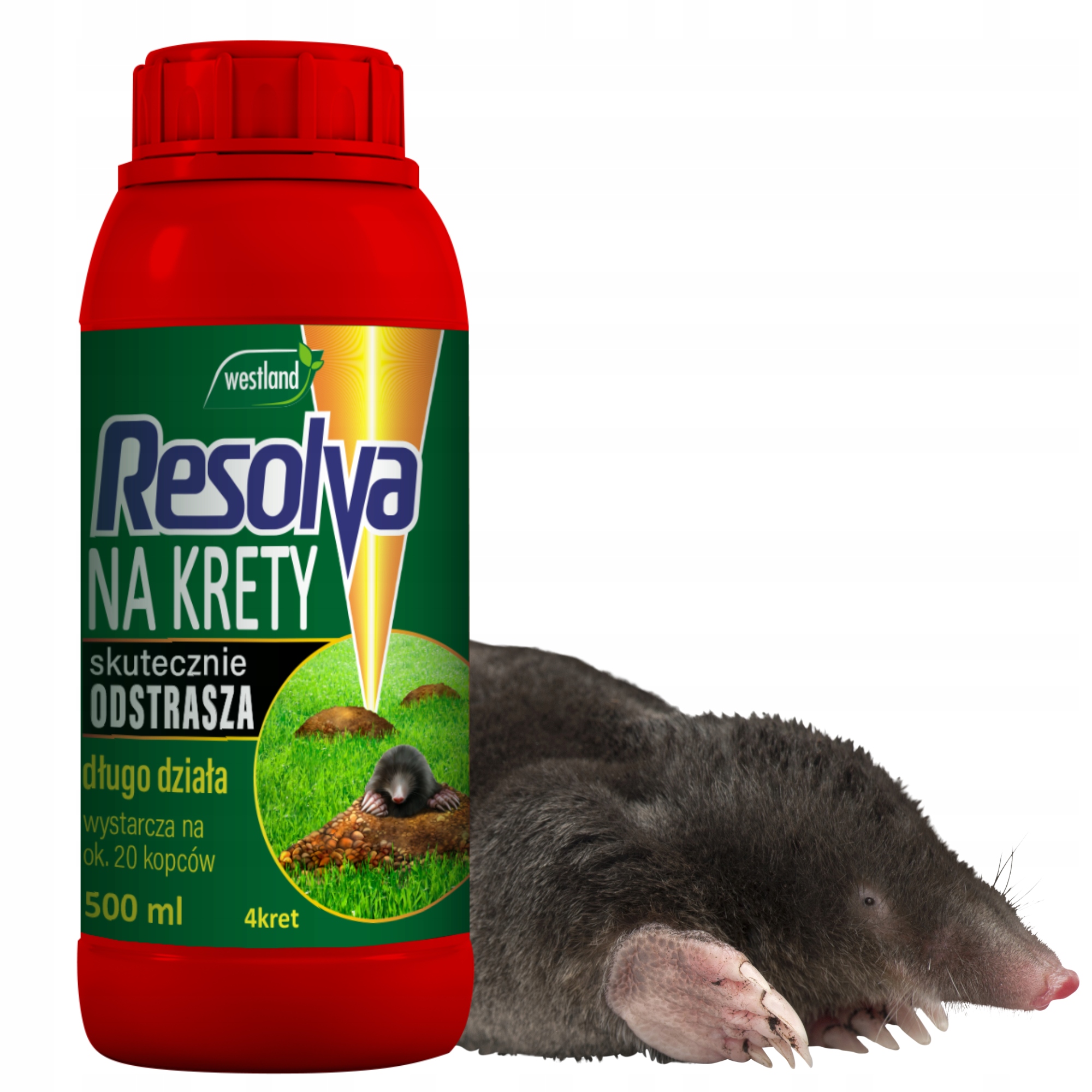 RESOLVA PŁYN NA KRETY SKUTECZNIE ODSTRASZA długo działa 500ml Westland ...