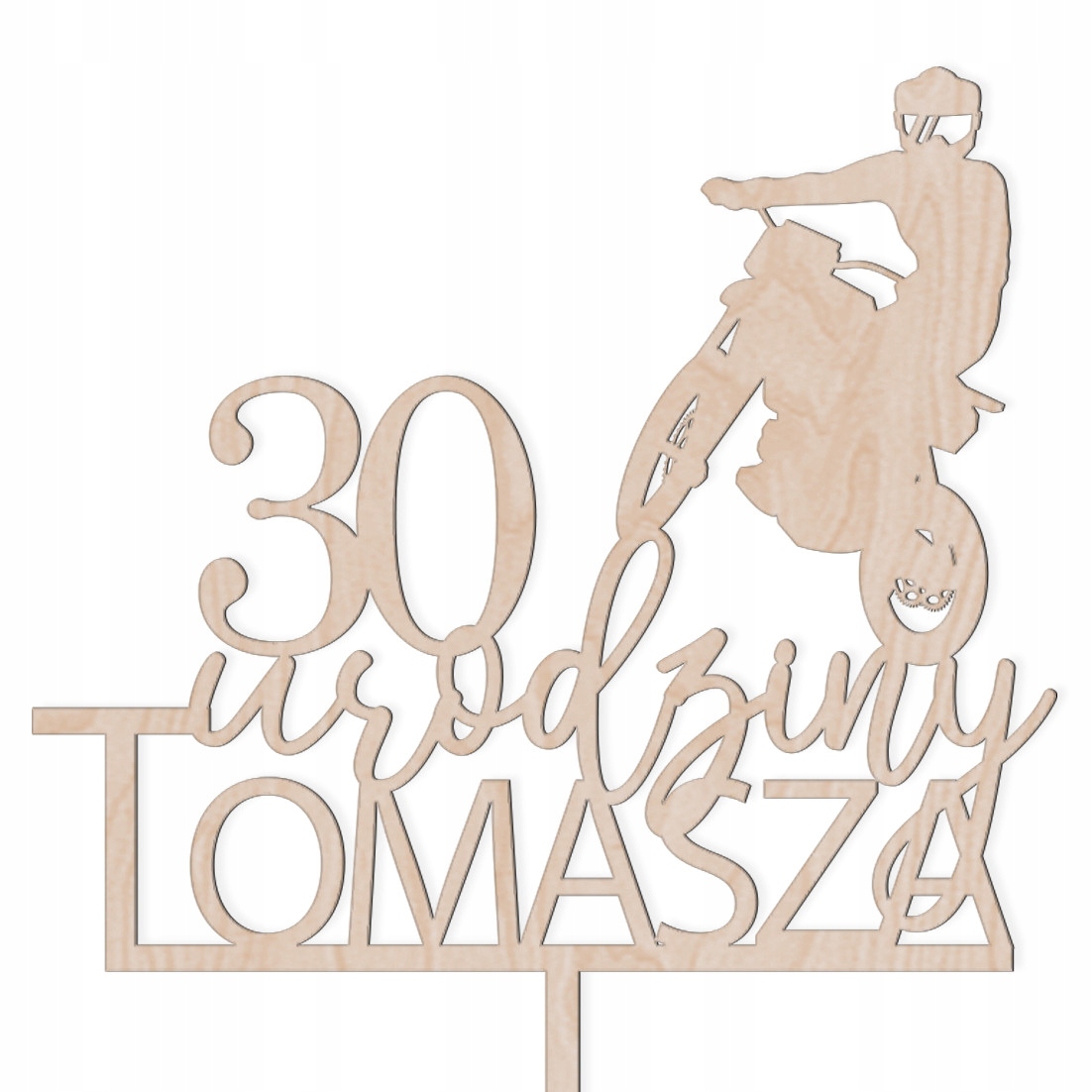 TOPPER MOTOR CROSS TORT NAPIS DEKORACJA DREWNIANY 9967930005 - Allegro.pl