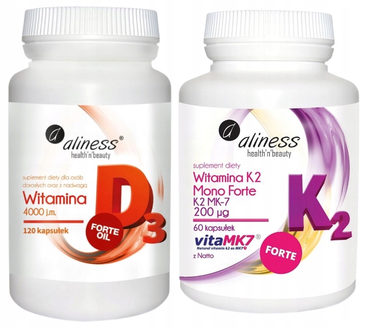Aliness K2 MK-7 Forte Natto + Vitamín D3 4000 za 498.00CZK - Allegro