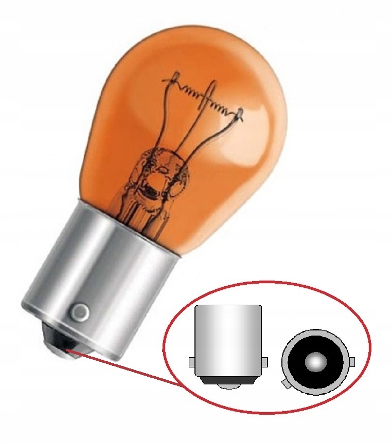 Żarówka BAU15s 12V 21W pomarańczowa PY21W kierunek 10 sztuk 32832 za 19,99 zł z Szczecin ...