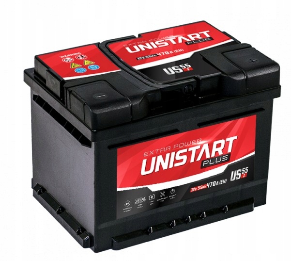 Akumulator 12V 55Ah 470A LEWY + Unistart POLSKI za 329.00PLN z Warszawa ...