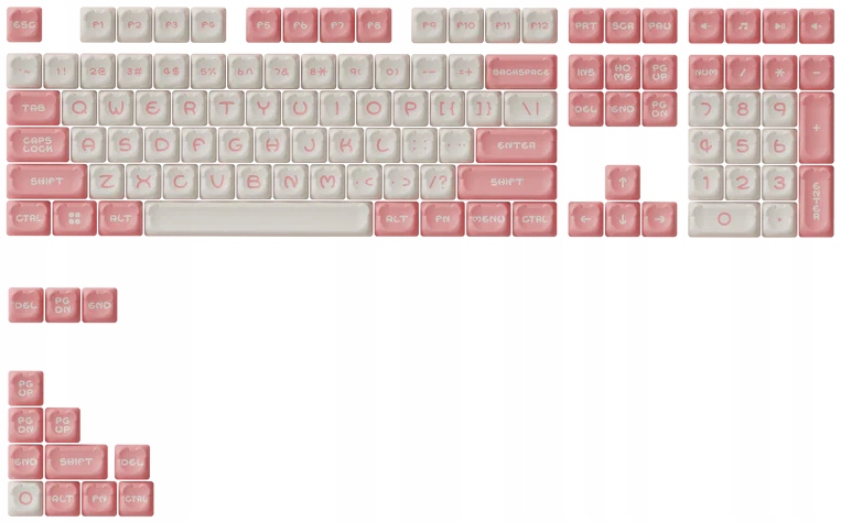 Akko Sakura Bear Custom Keycaps Set Nakładki na Klawisze PBT 122szt ...