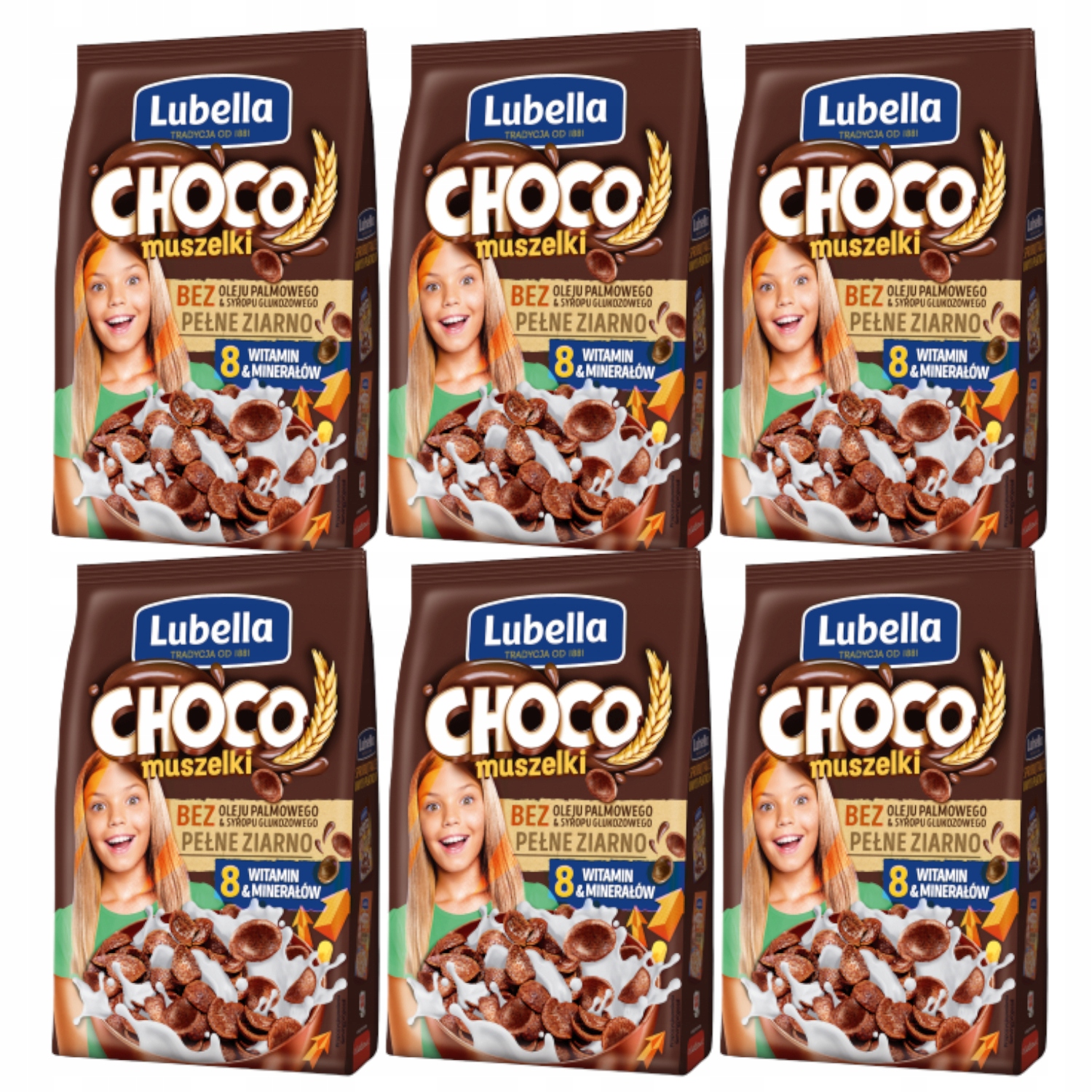 Mlekołaki Choco płatki czekoladowe Lubella 6x 500g 12791034360 - Allegro.pl
