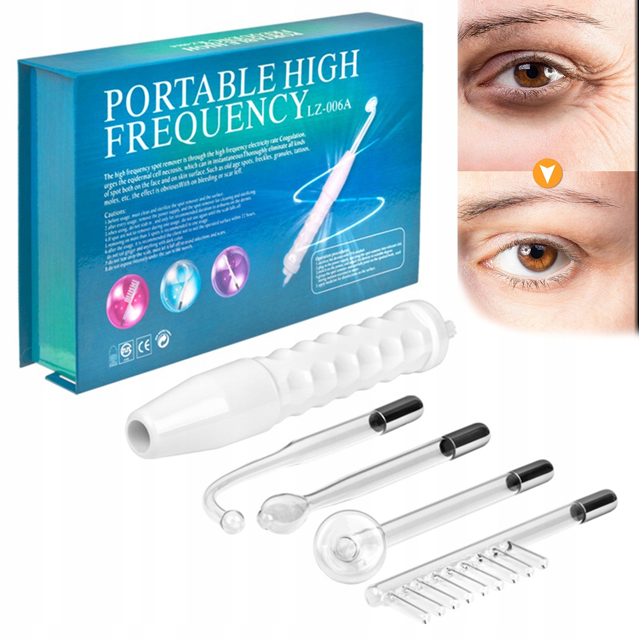 Derma wand DARSONVAL 4 elektróda LEGERŐSEBB PRO archoz test haj ...