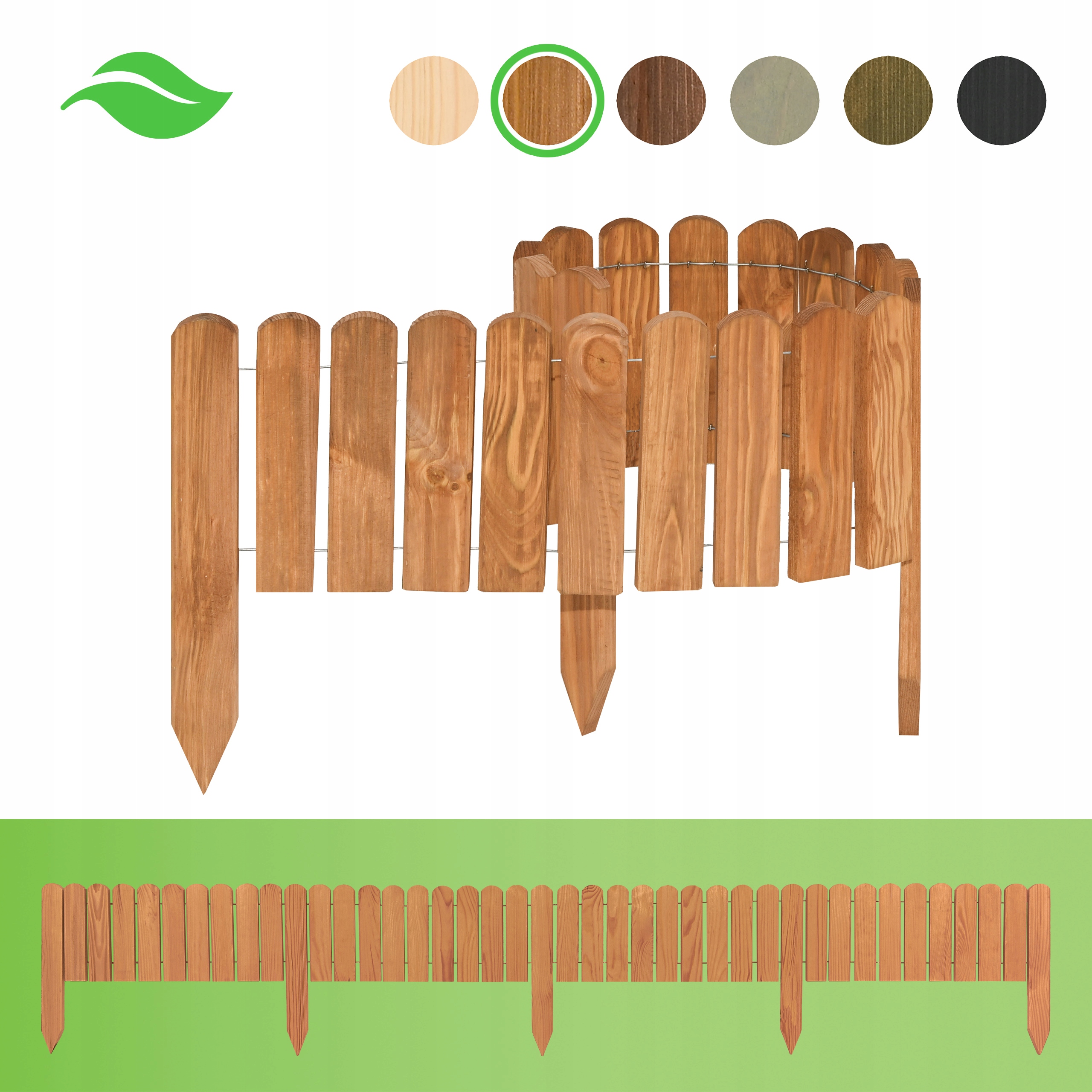 PALISADA OGRODOWA DREWNIANA, OBRZEŻE OGRODOWE, jasny brąz 200x10 PROMOCJA • Cena, Opinie ...