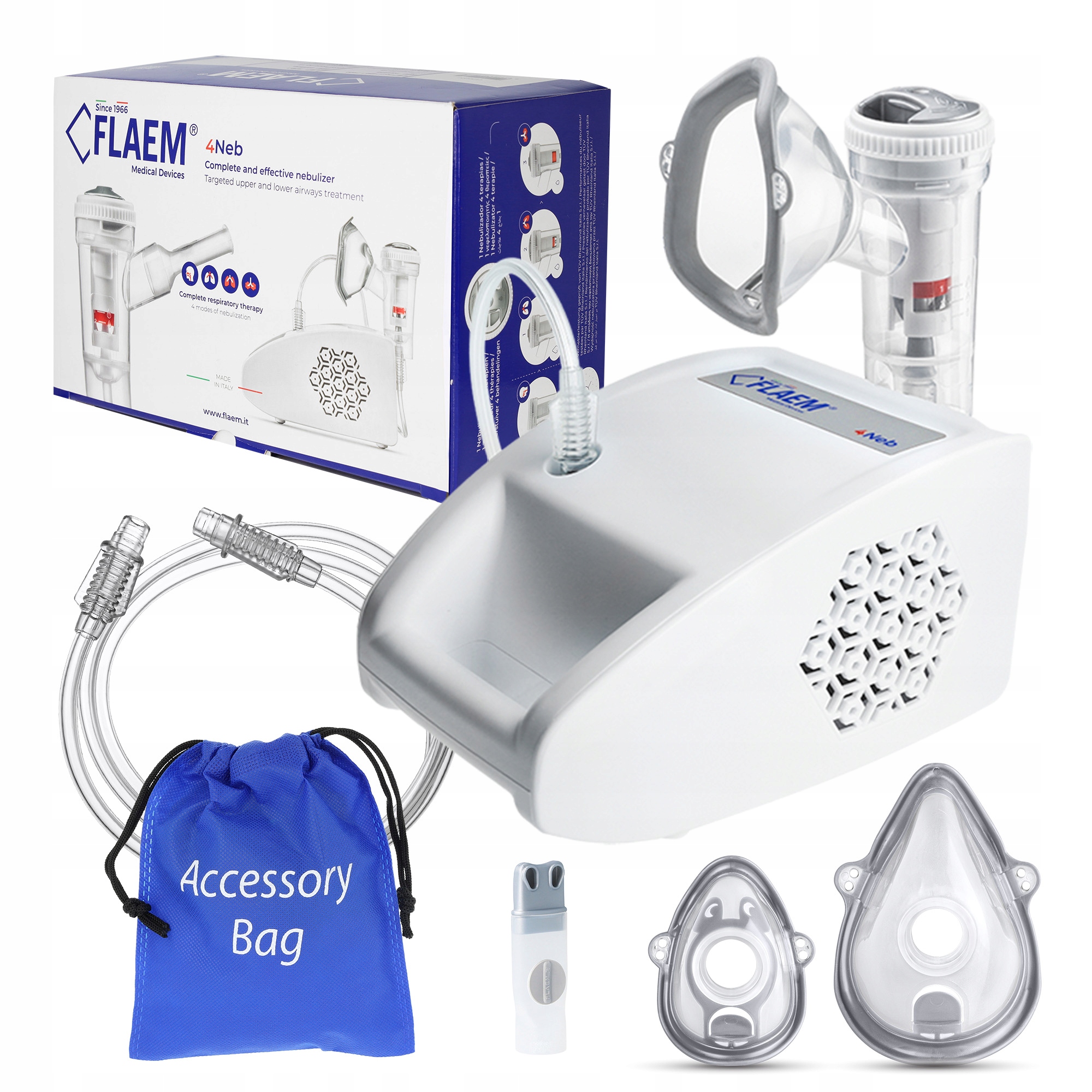 INHALATOR DLA DZIECI FLAEM 4NEB NEBULIZATOR RF9 4TRYBY PRACY CERTYFIKAT ...