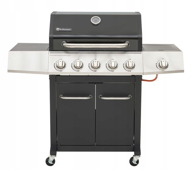 Grill gazowy Rothmann Daytona 5 Plus czarny 9,6 kw 5 palników ...