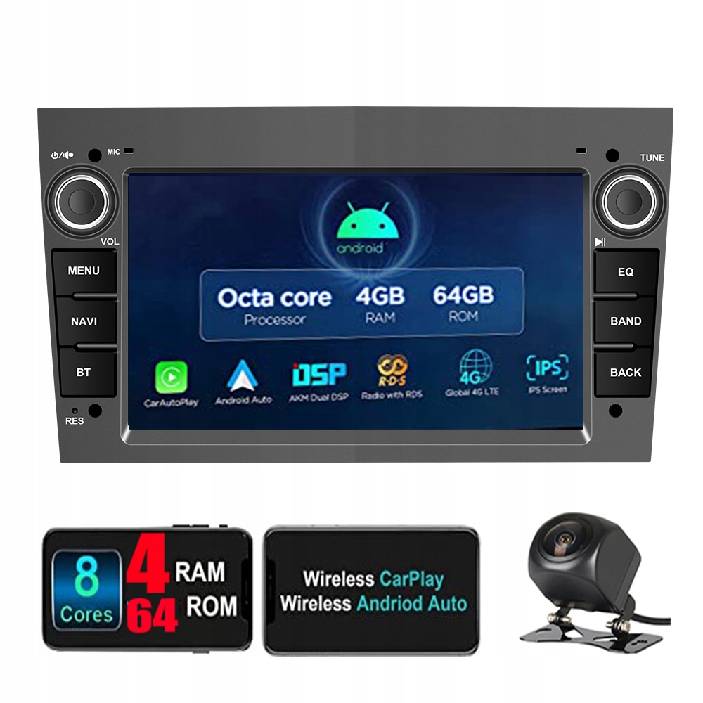 Radio samochodowe HOME Opel Vectra C Zafira Astra H DSP SIM RDS 4G/64G ...