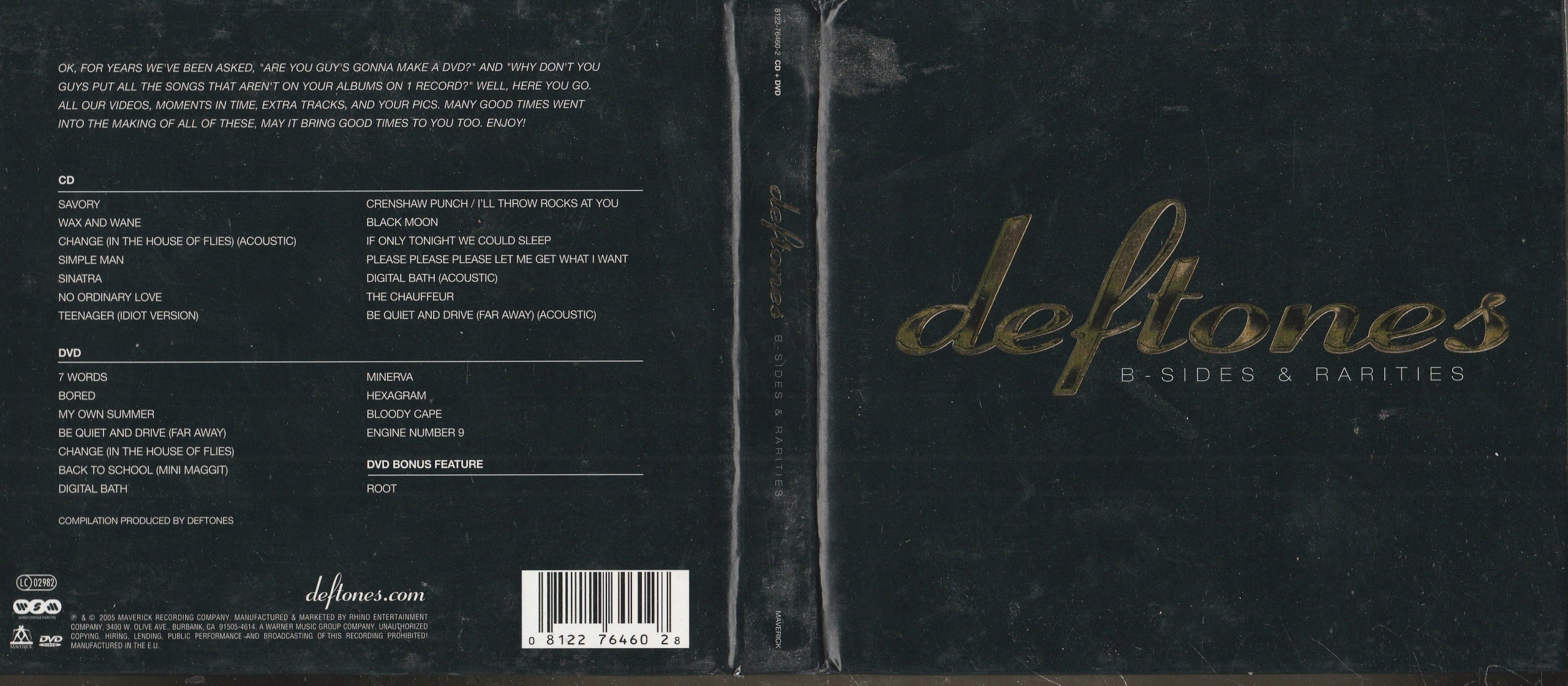 Płyta CD + DVD Deftones - B-Sides & Rarities 2005 ...