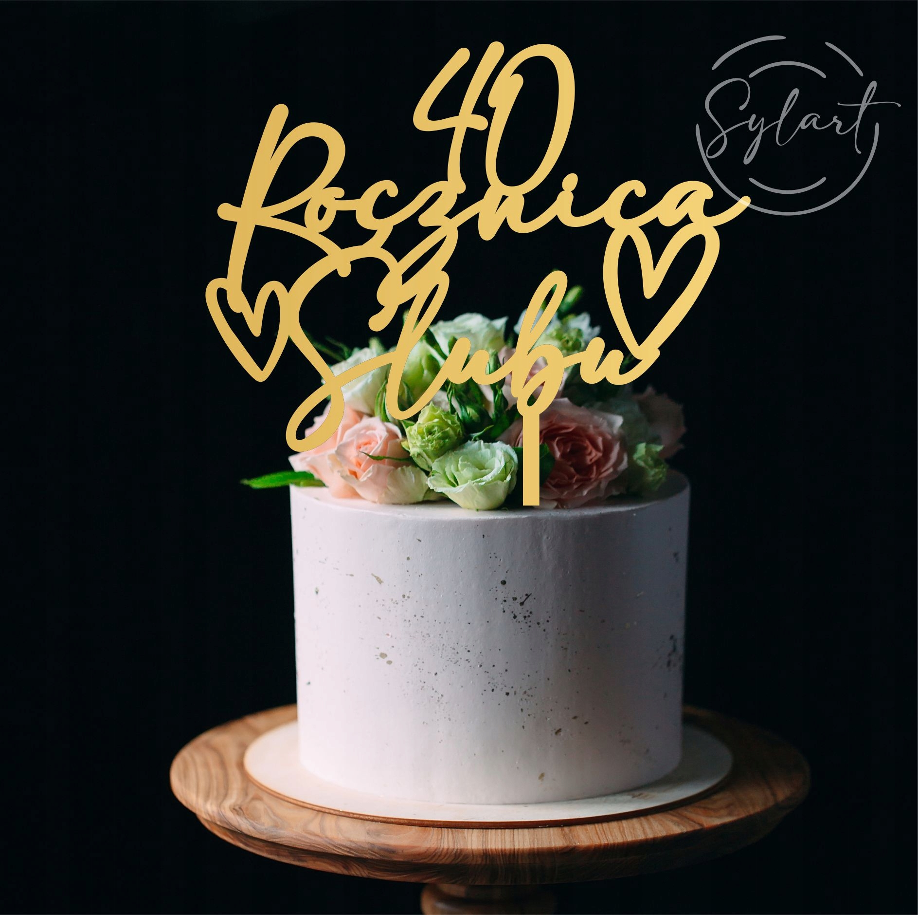 TOPPER NA TORT ROCZNICA ŚLUBU DOWOLNA LICZBA PLEXI (5904959445880) • Cena, Opinie • Toppery ...