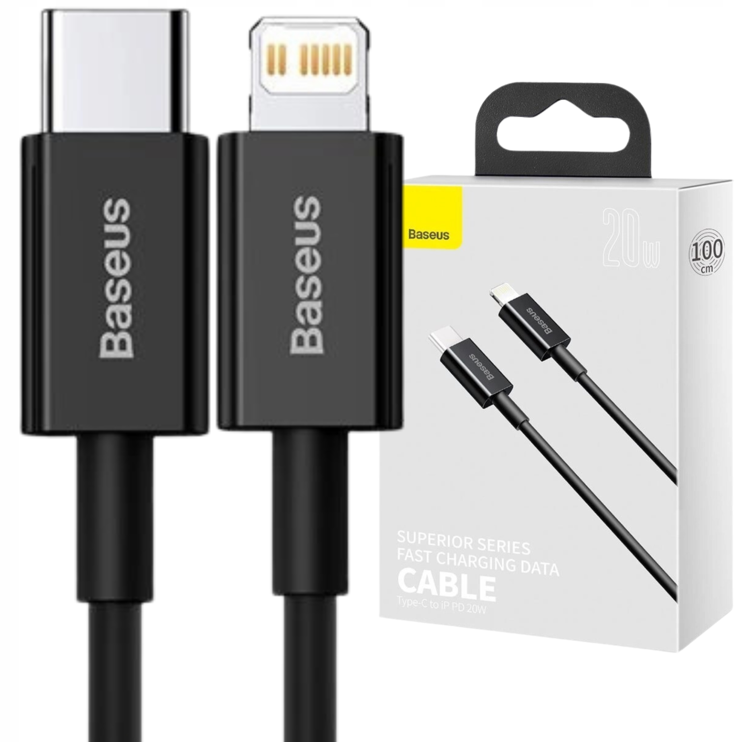 Kabel Baseus Superior Series USB-C / Lightning PD 20W 1 m - czarny ...