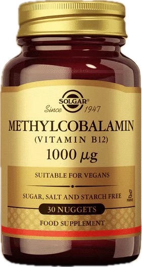 SOLGAR WITAMINA B12 METYLOKOBALAMINA 1000mcg 30tab B-12 METHYL ...