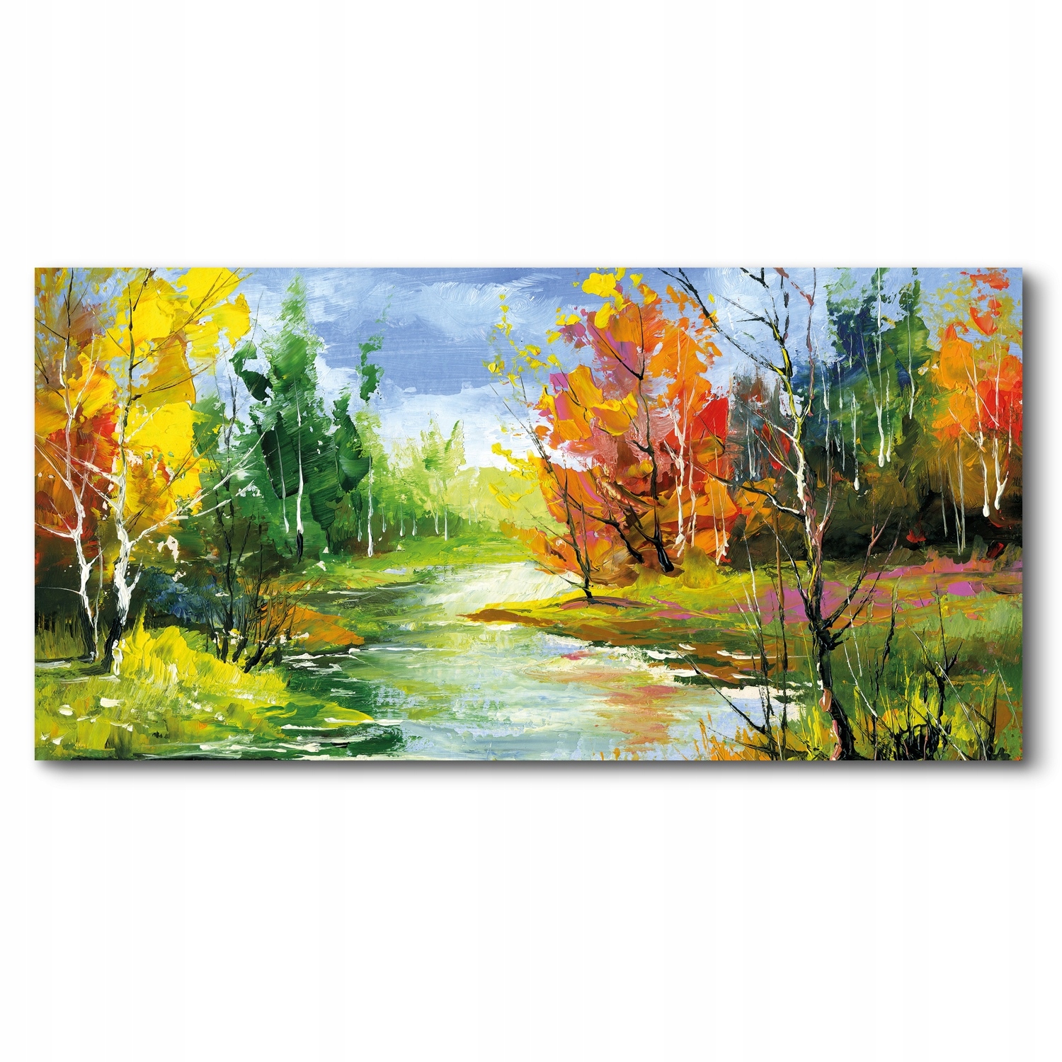 Las rzeka obraz 140x70 Obrazy drukowane na płótnie • Cena, Opinie ...